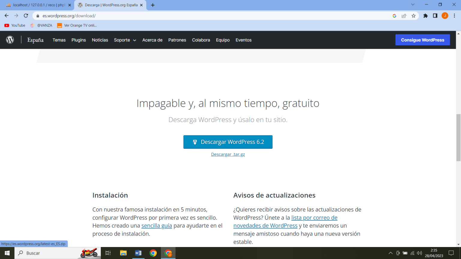 Pasos para instalar WordPress en XAMPP - Paco Salcedo